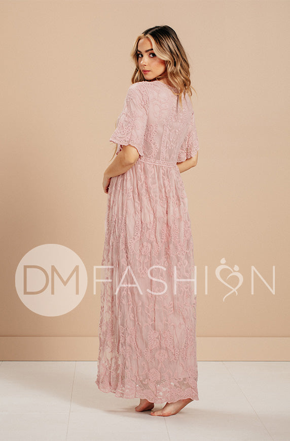 Aspen Silver Pink Lace Dress - DM Exclusive- FINAL SALE#N#– DM Fashion